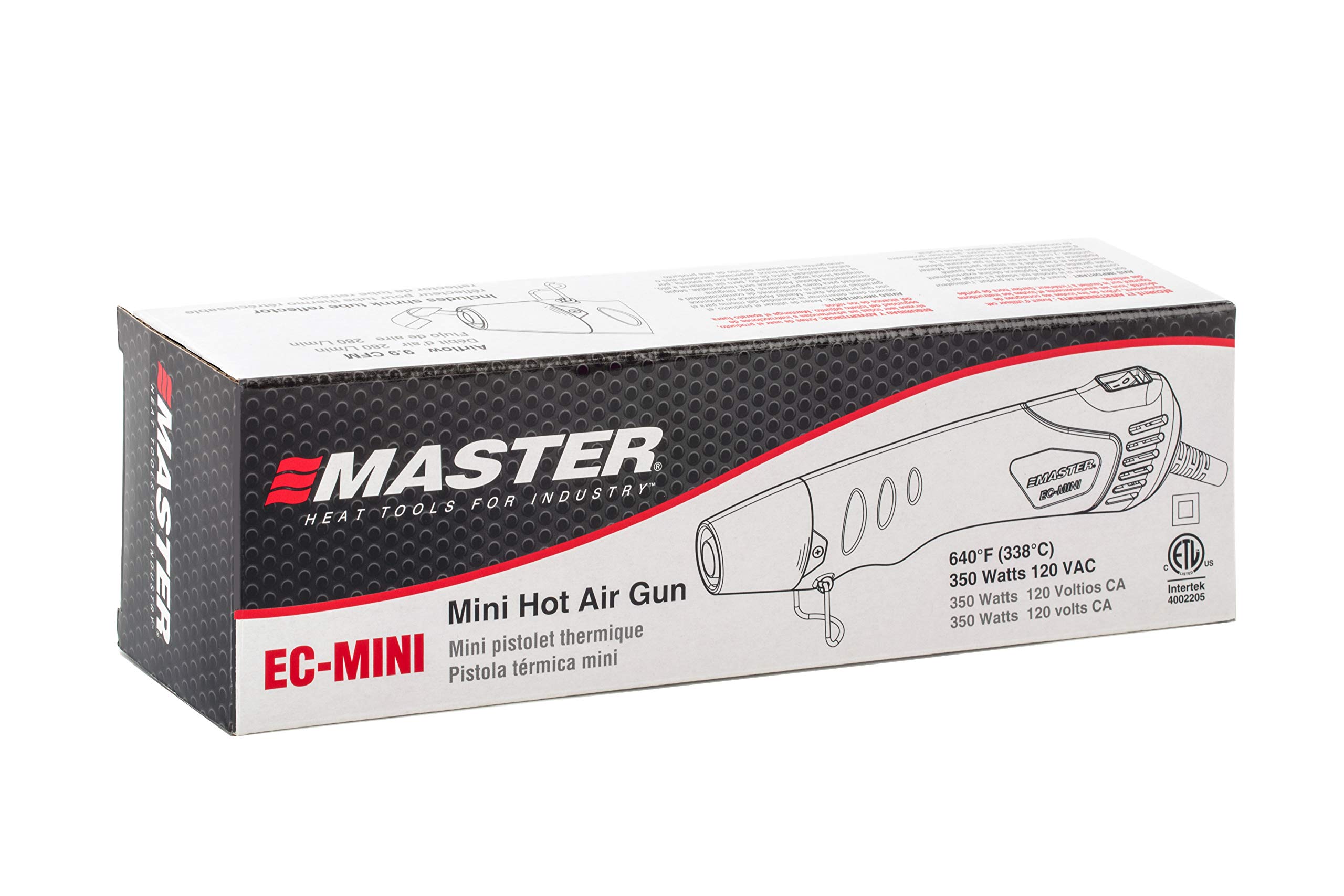 Master Appliance EC-MINI Heat Gun for Crafts, Shrink Wrap, Heat Shrink Tubing, Wire Connectors, Electrical Connectors, Epoxy Resin, Candle Making Heatgun, Embossing Hot Air Gun w/Heat Shrink Reflector