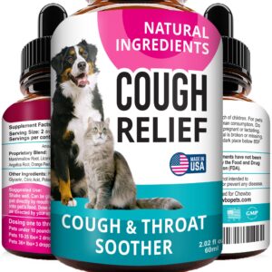 kennel cough drops for dogs and cats - 2oz pet herbal remedy - throat soother - homeopathic respiratory support - dry, wet & barky pet cough and cat asthma, sinus congestion treatment - made in usa