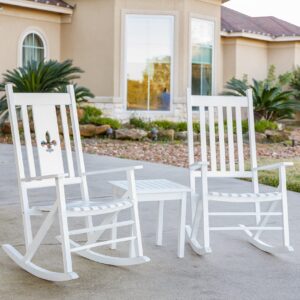 Leigh Country Heartland White 5 Slat Classic Rocker Rocking Chair