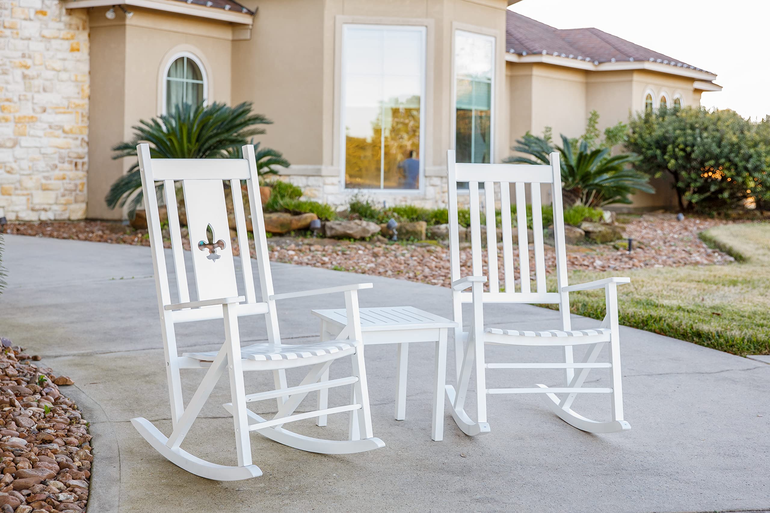 Leigh Country Heartland White 5 Slat Classic Rocker Rocking Chair