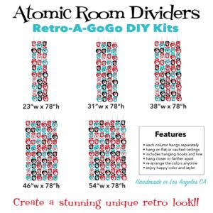 Atomic Mobiles MCM Retro-A-GoGo Room Divider DIY Kit - Mid Century Modern Contemporary Home Decor Room Partition - Home and Office Decor - 5 Sizes! (L - 38" w x 78" h)