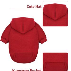 Syhood 4 Pieces Small Dog Sweaters Dog Hoodie Clothes with Hat for Small Dogs Chihuahua Clothes with Pocket Puppy Pet Winter Clothes Warm Hoodies Coat Sweater Shirt(M)