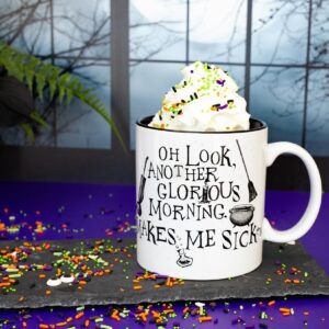 Disney Hocus Pocus "Makes Me Sick" Ceramic Mug | Large Coffee Cup For Tea, Espresso, Hot Chocolate | Holds 20 Ounces