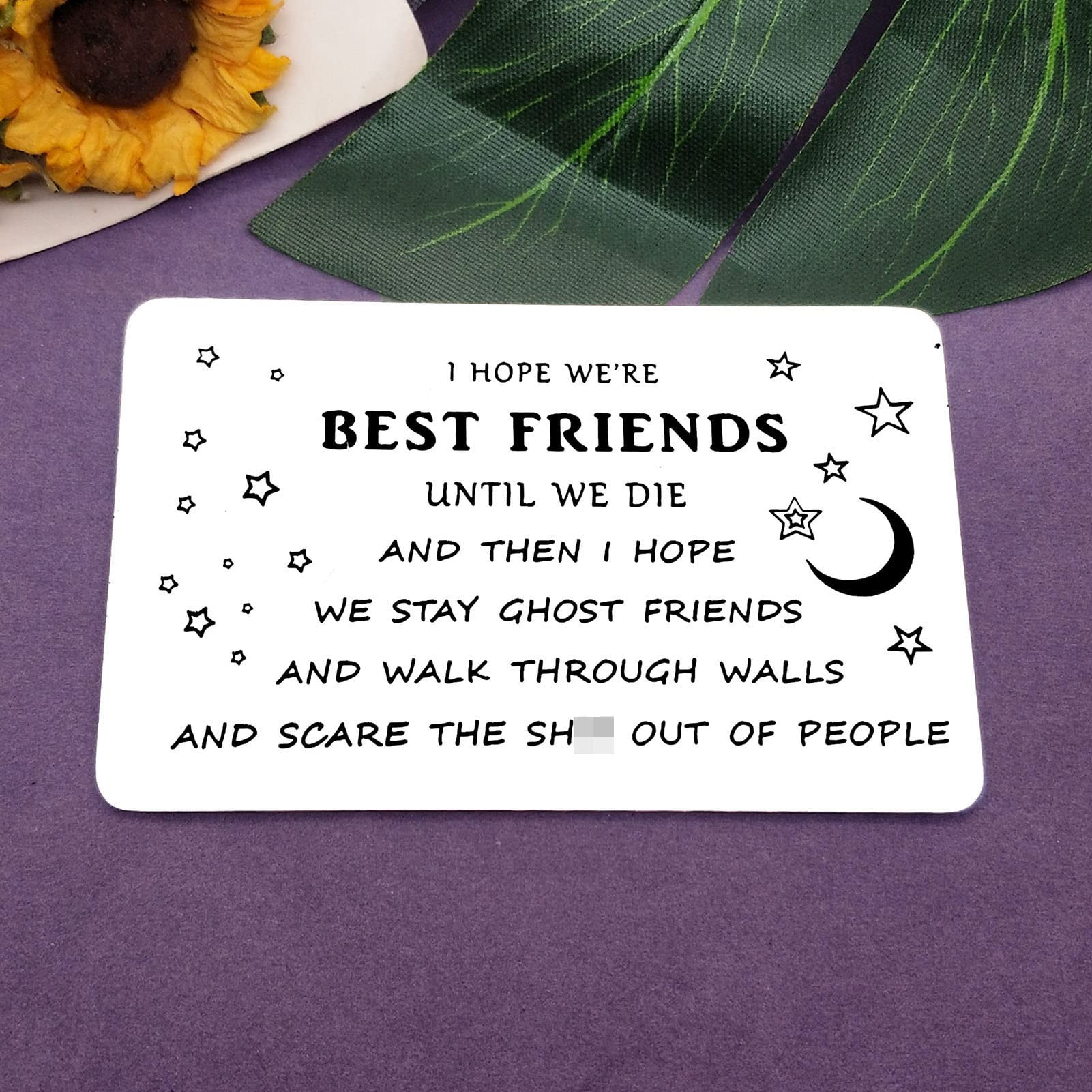 Engraved Metal Wallet Insert Card Best Friends Gift Friendship Jewelry Funny Friendship Gift Birthday Christmas Graduation Gift for Friend Teens Men Women Sister Gift Friends Friendship Card Gift