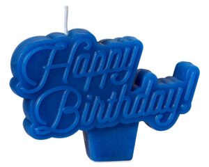 papyrus happy birthday candle, blue (1-count)