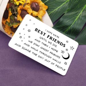 Engraved Metal Wallet Insert Card Best Friends Gift Friendship Jewelry Funny Friendship Gift Birthday Christmas Graduation Gift for Friend Teens Men Women Sister Gift Friends Friendship Card Gift