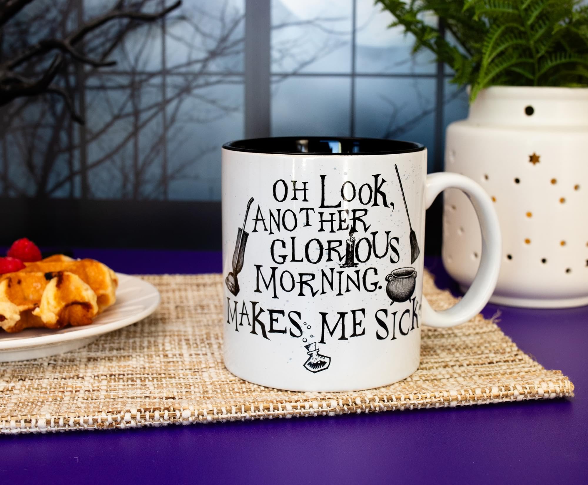 Disney Hocus Pocus "Makes Me Sick" Ceramic Mug | Large Coffee Cup For Tea, Espresso, Hot Chocolate | Holds 20 Ounces