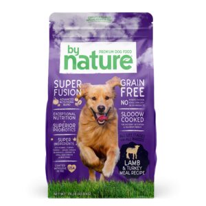 by nature pet foods grain free dog food made in usa [grain free dry dog food with superfood ingredients for food sensitivities and immune health], lamb & turkey meal recipe, 24 lb. bag, brown (77072)