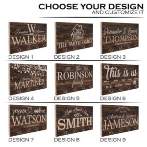 Naive Argo Personalized Wood Wall Mount Key Holder for Couple Mr Mrs Wedding Gift | New Home Décor Customize Key Ring Hook Hanger for Housewarming Gifts | C01D07