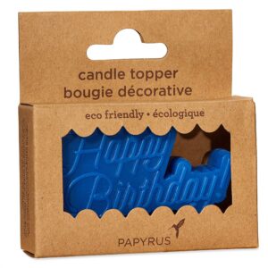 Papyrus Happy Birthday Candle, Blue (1-Count)