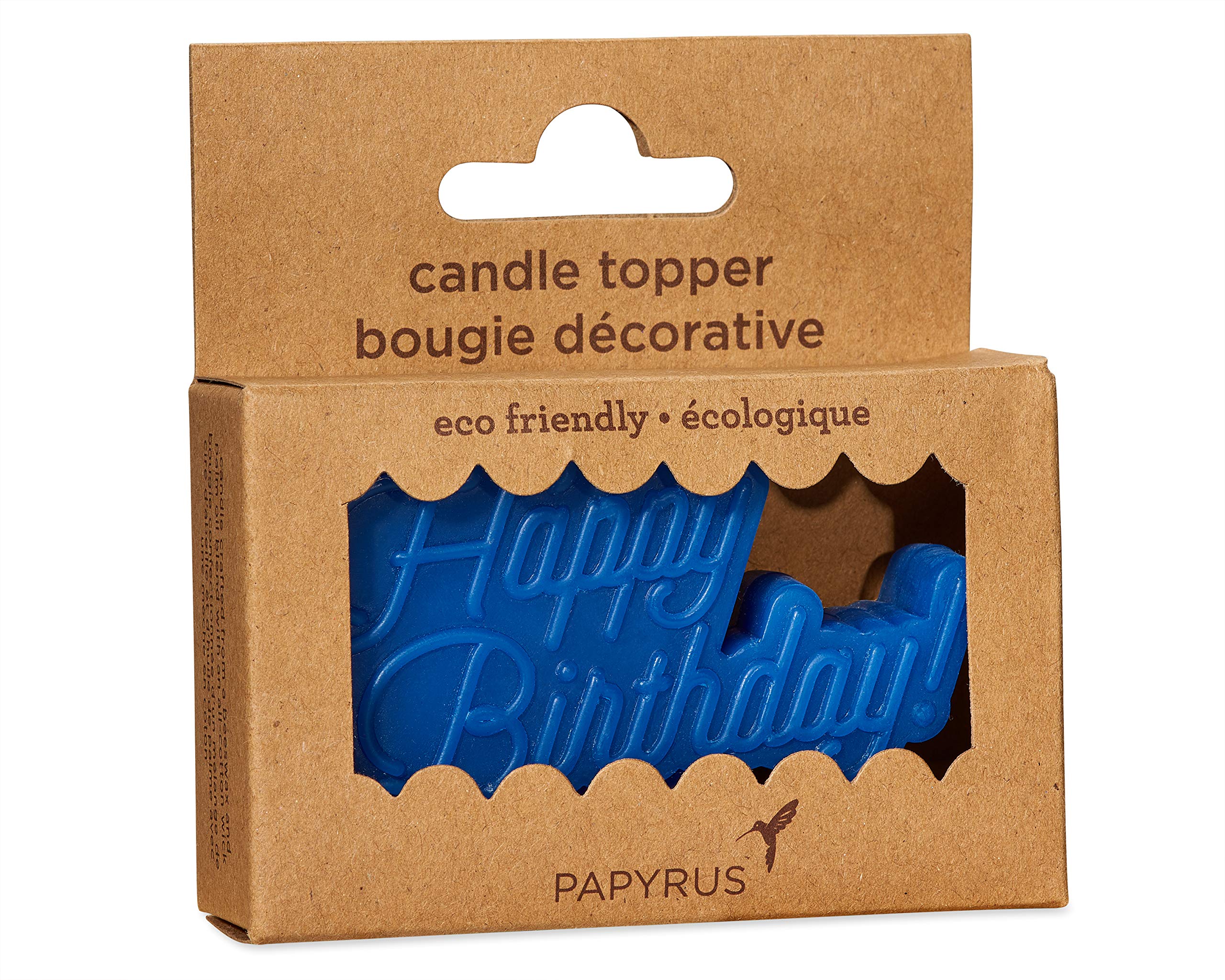 Papyrus Happy Birthday Candle, Blue (1-Count)