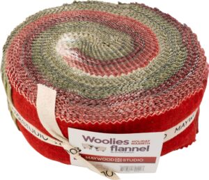 bonnie sullivan woolies flannel holiday warmth strips 40 2.5-inch strips jelly roll maywood studio