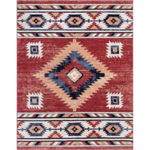 well woven tulsa lea crimson traditional southwestern tribal 5'3" x 7'3" area rug