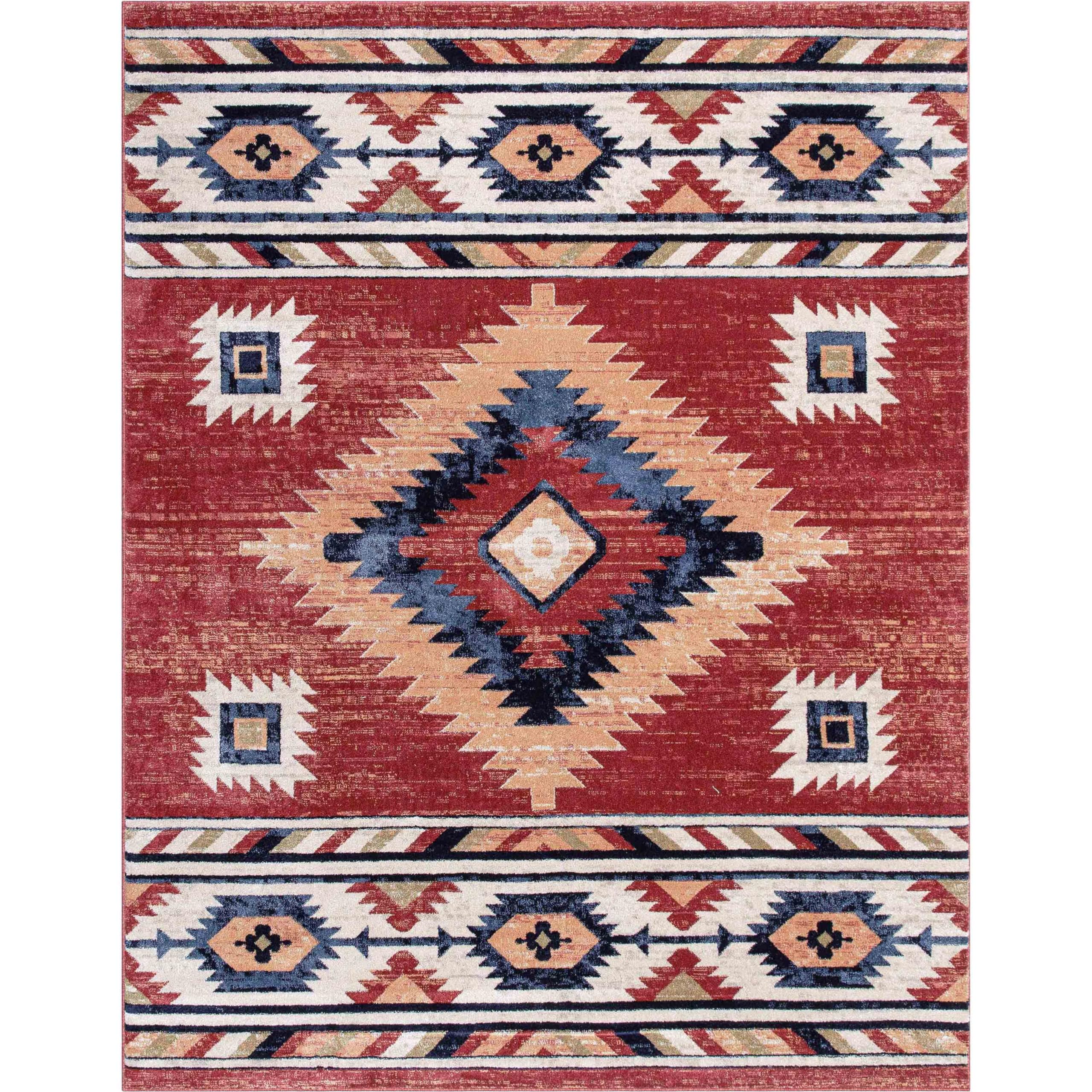 Well Woven Tulsa Lea Crimson Traditional Southwestern Tribal 5'3" x 7'3" Area Rug