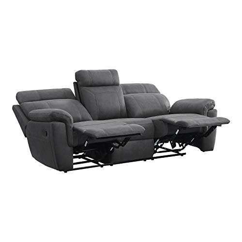 Lexicon Valois Double Reclining Sofa, Gray