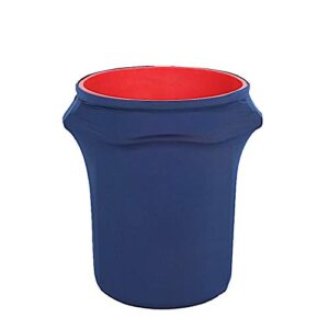 balsa circle 41-50 gallons navy blue stretchable spandex round waste trash bin container cover wedding party fundraiser decorations