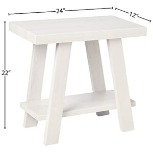 Roundhill Furniture Athens Contemporary Wood Small End Table, White