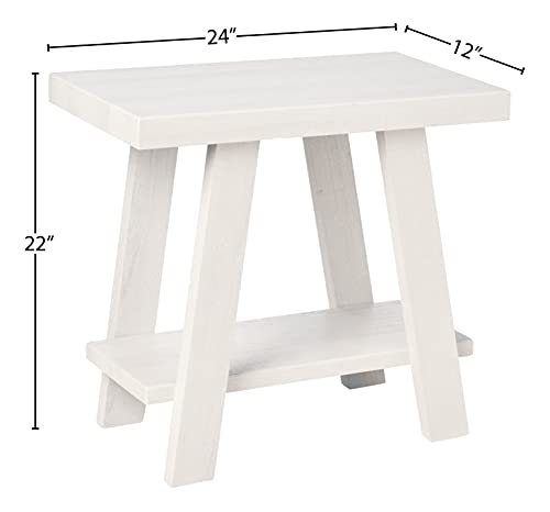 Roundhill Furniture Athens Contemporary Wood Small End Table, White