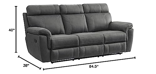 Lexicon Valois Double Reclining Sofa, Gray