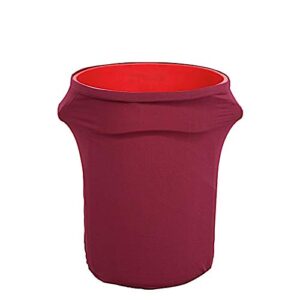 balsa circle 41-50 gallons burgundy stretchable spandex round waste trash bin container cover wedding party fundraiser decorations