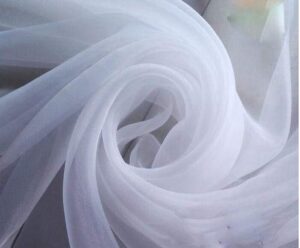 120" wide (10ft wide) sheer voile chiffon fabric - perfect for draping panels and masking for weddings & events - white by the yard (5 yards)