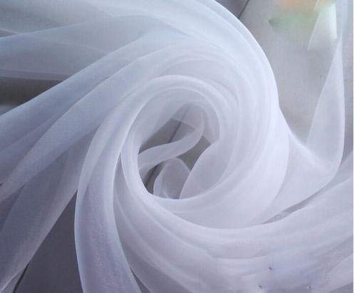 120" Wide (10ft Wide) Sheer Voile Chiffon Fabric - Perfect for Draping Panels and Masking for Weddings & Events - WHITE by The Yard (5 Yards)