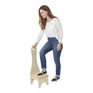 ECR4Kids Stepstool with Long Handle, One Step, Natural