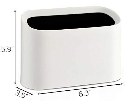 iVyne Vinyl Scrap Collector - Vinyl Storage Bin for Vinyl Weeding Tools and Mini Trash Can for Countertop, Coffee Table, Makeup Desk (White)