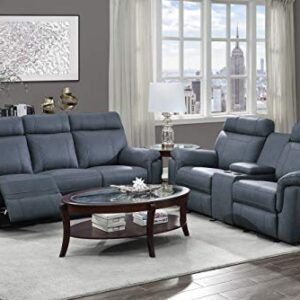 Lexicon Valois Double Glider Reclining Loveseat, Blue