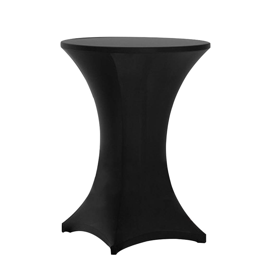 Tina's 2 Pack 36x43 Inch Highboy Spandex Cocktail Table Covers Black, Cocktail Table Spandex Covers, Fitted Stretch Cocktail Table Tablecloth for Round Tables (2PC 36X43 Black)