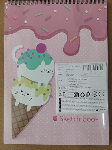 MEMX Sketch Book for Kids, 8”X11.5” 100 Pages(110gsm), Spiral Bound Artist Sketch Pad, Durable Acid Free Sketchbook for Painting, Sketching or Doodling, Best Gifts for Drawing Boys and Girls, White