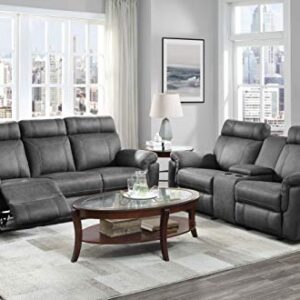 Lexicon Valois Double Reclining Sofa, Gray