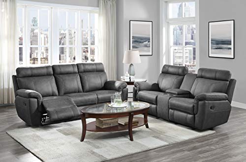 Lexicon Valois Double Reclining Sofa, Gray