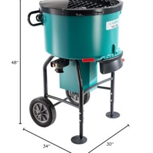 COLLOMIX Automatic Material Mixer - 32 Gallon Capacity Forced-Action Pan Mixer with Powerful 3.6 HP Mixing Motor & Built-in Dust Extraction Port - TMX1500