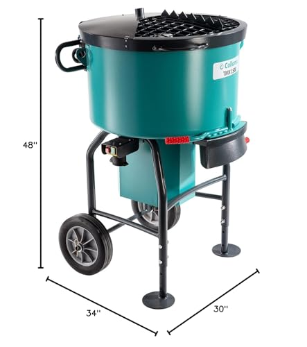 COLLOMIX Automatic Material Mixer - 32 Gallon Capacity Forced-Action Pan Mixer with Powerful 3.6 HP Mixing Motor & Built-in Dust Extraction Port - TMX1500