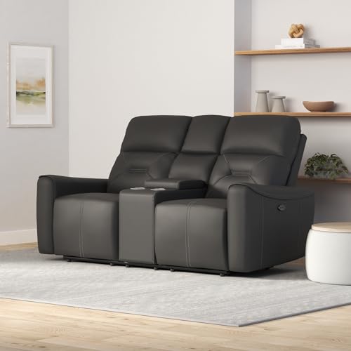 Lexicon Kittredge Wall-Hugger Power Double Reclining Loveseat, Dark Gray