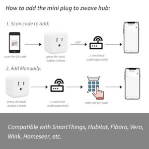 Minoston Z-Wave Outlet Mini Plug-in Socket, Z-Wave Hub Required, 800 Series Zwave Plug Built-in Repeater/Range Extender, Work with SmartThings, Wink, Alexa, Google Assistant, FCC Listed (MP21Z)