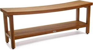 aquateak patented 48" sumba teak shower bench with shelf