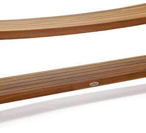 AquaTeak Patented 48" Sumba Teak Shower Bench with Shelf