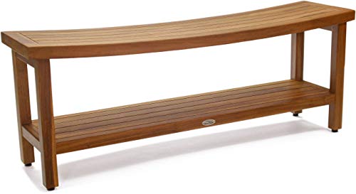 AquaTeak Patented 48" Sumba Teak Shower Bench with Shelf