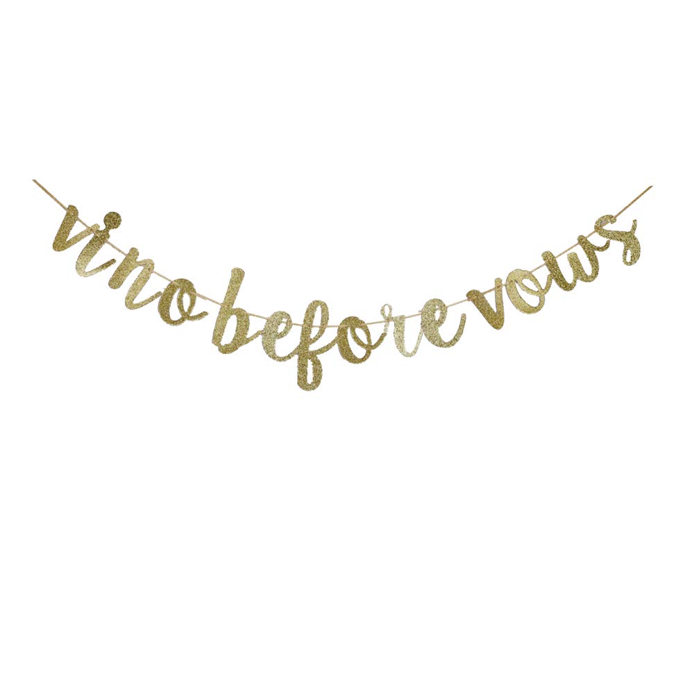 Vino Before Vows Banner, Bridal Shower/Engegement/Bachelorette Party Sign Decorations Supplies