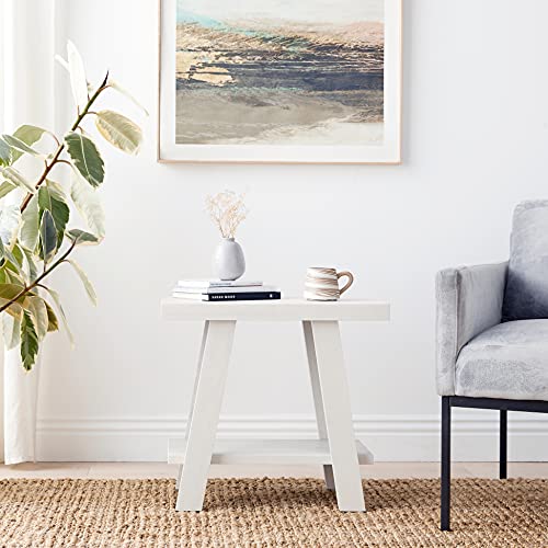 Roundhill Furniture Athens Contemporary Wood Small End Table, White