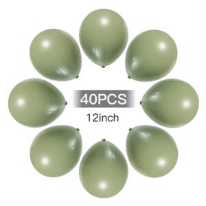 12 Inch Sage Green Balloons Eucalyptus Bridal Shower Balloons Greenery Gender Neutral Baby Shower Decorations Olive Green Party Balloons 40 Count