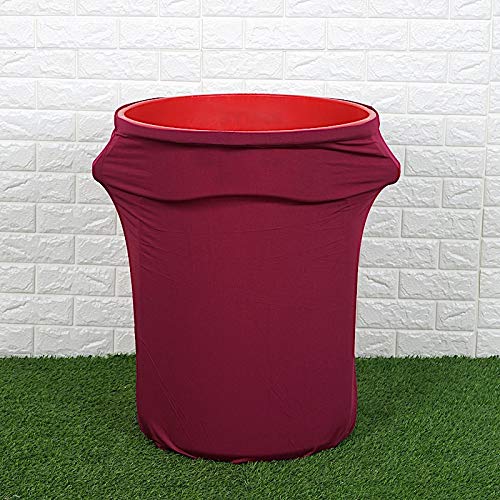 Balsa Circle 41-50 gallons Burgundy Stretchable Spandex Round Waste Trash Bin Container Cover Wedding Party Fundraiser Decorations