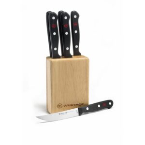 wusthof gourmet - 7 pc steak knife block set - custom engraved - personalized