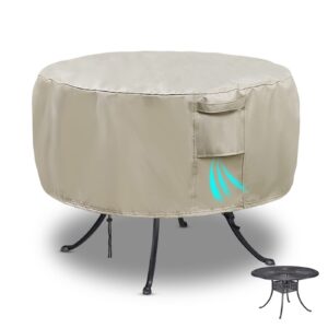 pomer 36 inch round patio table cover, waterproof dining table cover for 34" 36" outdoor coffee side table dustproof patio bistro table cover - 36" d x 20" h