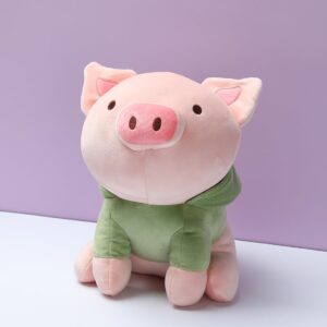 MINISO 12'' Sitting Piglet Stuffed Animal Plush Kawaii Body Pillow - Pig Cute Soft Plushies, Piglet Plush Throw Pillow Doll Plush Toy Valentine's Day Gift for Boy Girl Kids Children (Dinosaur Hoodie)