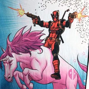 Marvel Deadpool Unicorn Fleece Throw Blanket for Adults & Kids - Softest and Comfy Blanket - Measures 60 x 45 Inches to Suit All Ages | Bazillion Dreams