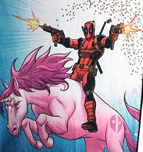 Marvel Deadpool Unicorn Fleece Throw Blanket for Adults & Kids - Softest and Comfy Blanket - Measures 60 x 45 Inches to Suit All Ages | Bazillion Dreams