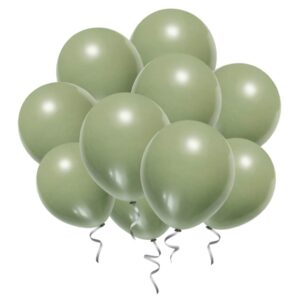 12 inch sage green balloons eucalyptus bridal shower balloons greenery gender neutral baby shower decorations olive green party balloons 40 count